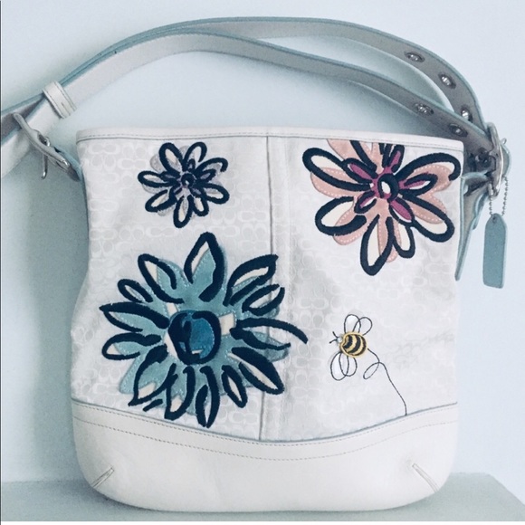 Coach | Bags | Coach White Tote Bag With Bee Flowers | Poshmark